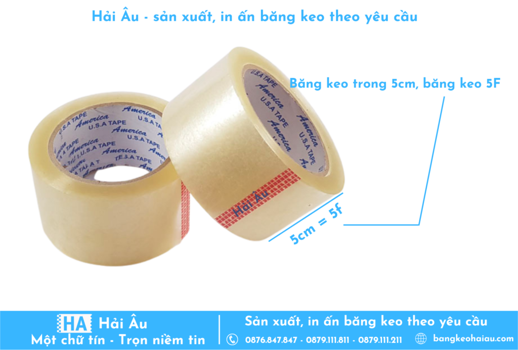 Băng Keo Trong 5cm, Băng Keo 5P - Băng Keo Hải Âu